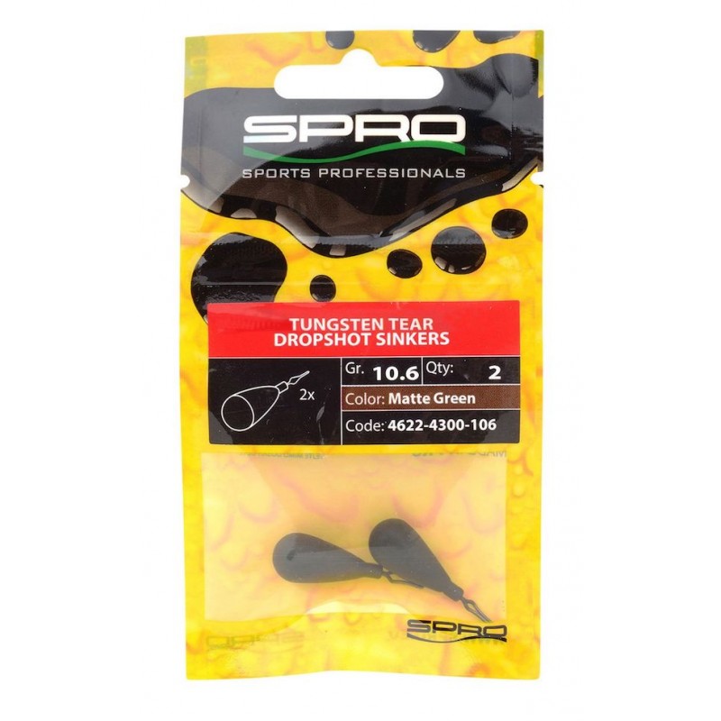 Plomb Dropshot Tungstène SPRO Tungsten Tear Dropshot Sinkers